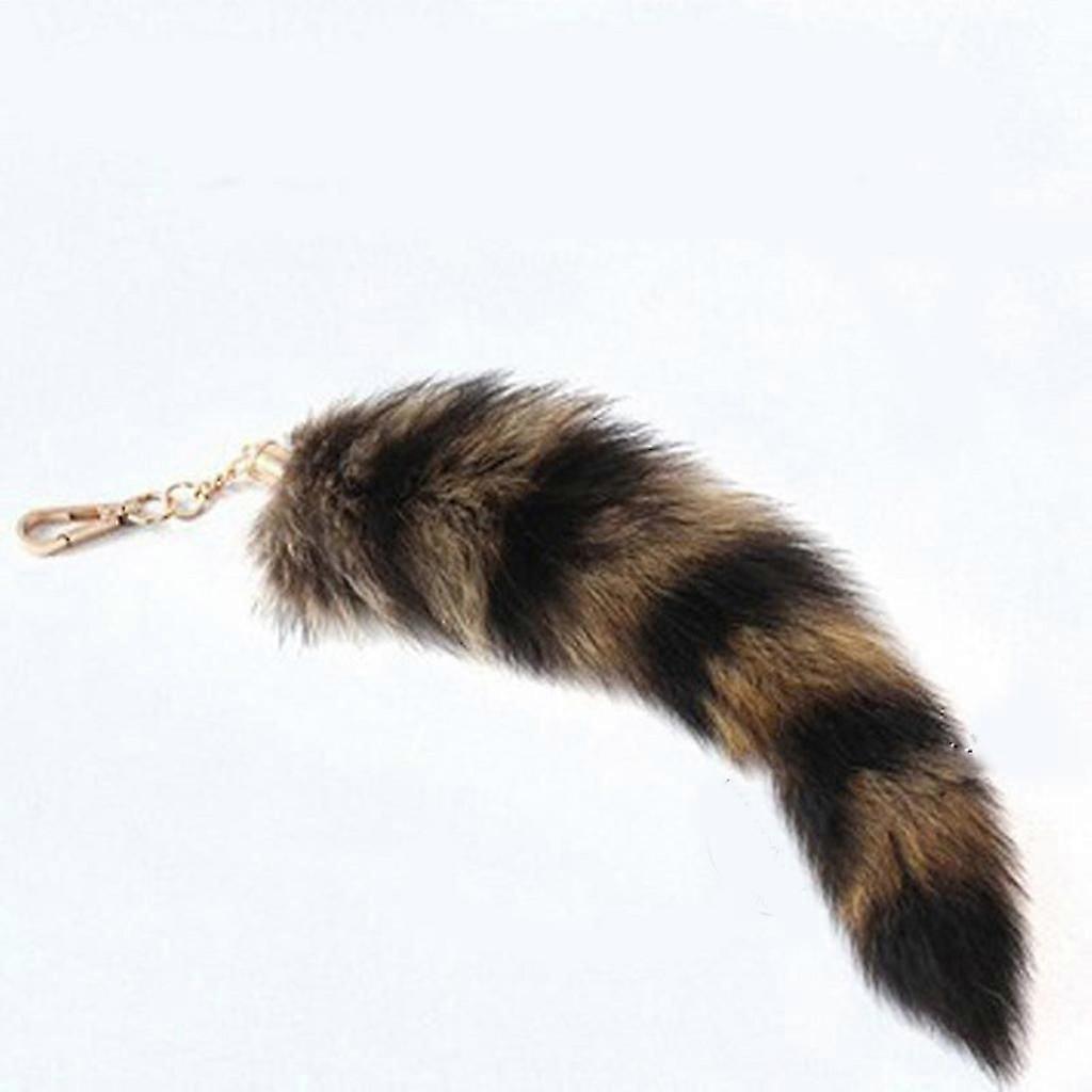 Raccoon Tail Key-Ring Fluffy Tails Chain Keychain Personalized Animal ...
