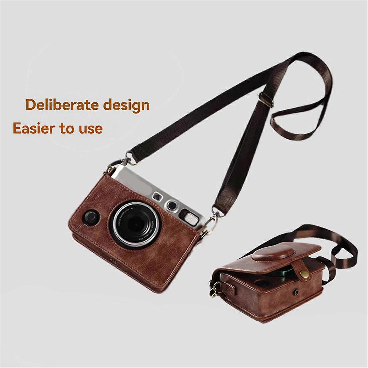 PU Leather Camera Bag for Fujifilm Instax Mini EVO Protective Case with ...