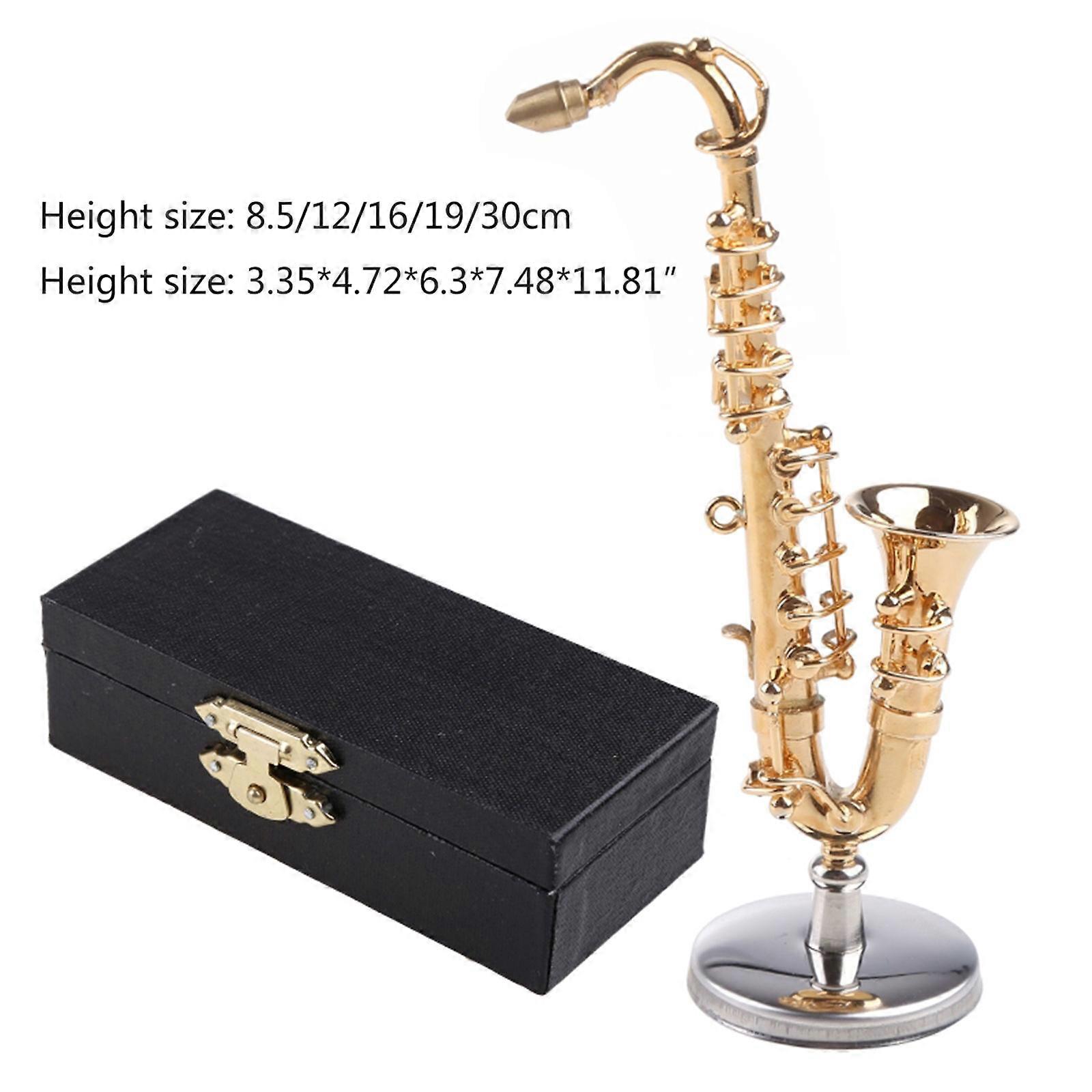 Copper Miniature Saxophone with Base Miniature Dollhouse Model Mini ...