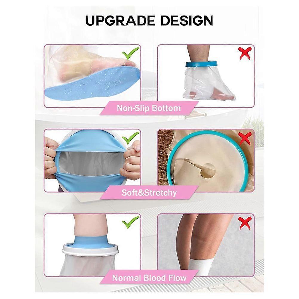 Waterproof Foot Cover for Shower Adult, Foot Cast Covers with Non-Slip ...
