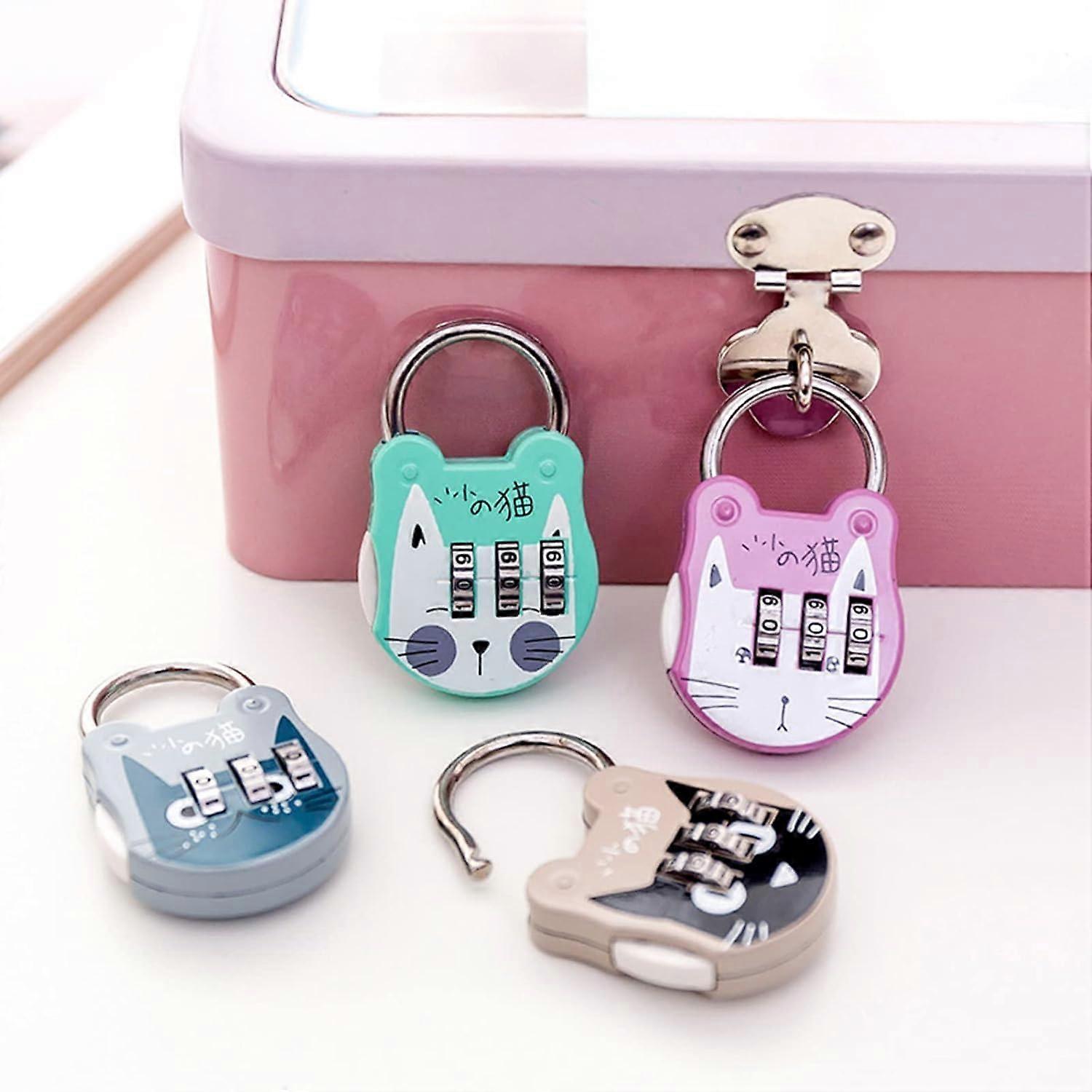 Gray Cute Cat Combination Lock Travel Locks for Luggage and Backpacks ...