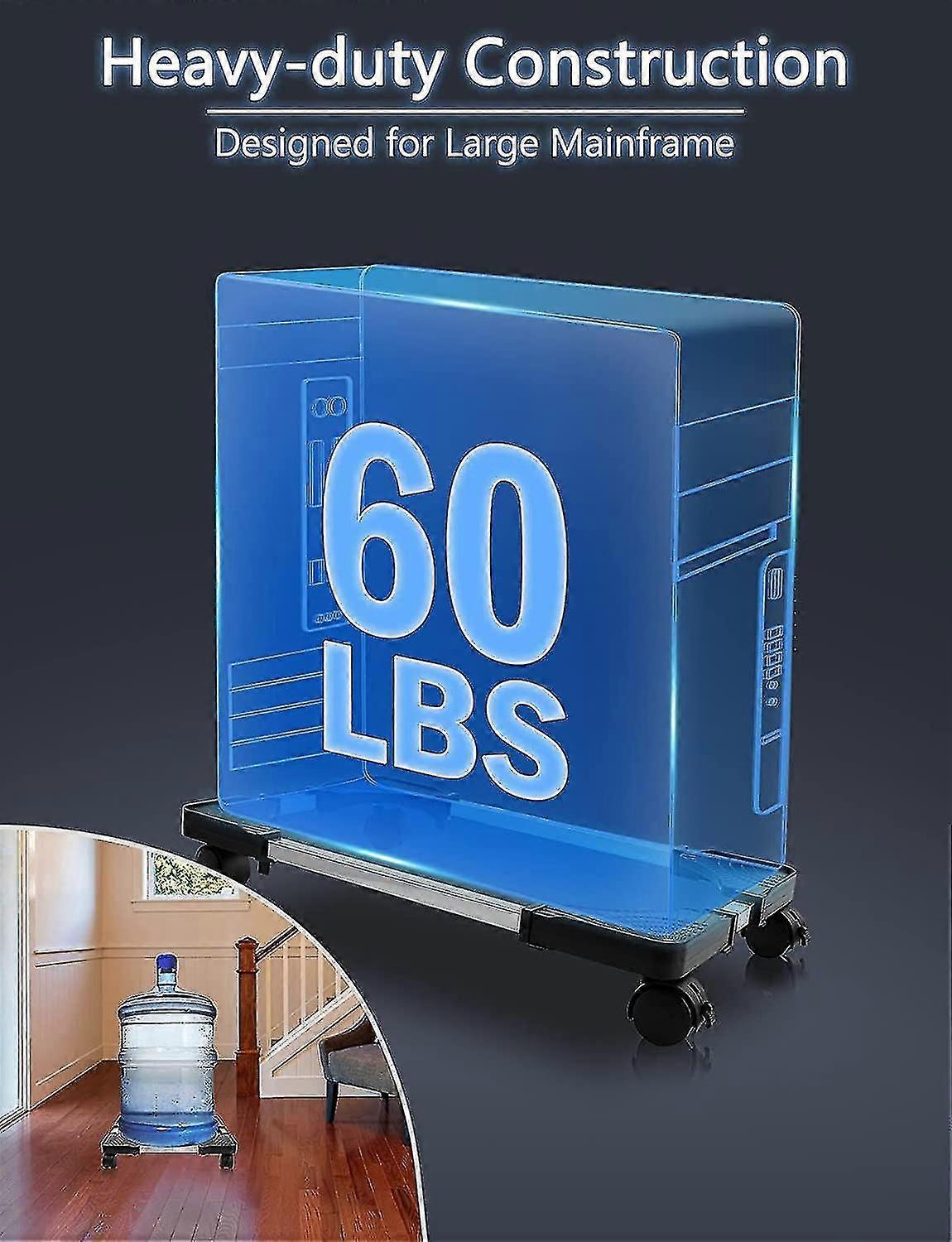 Computer Tower Stand, Adjustable Mobile Cpu Stand With Rolling Caster ...