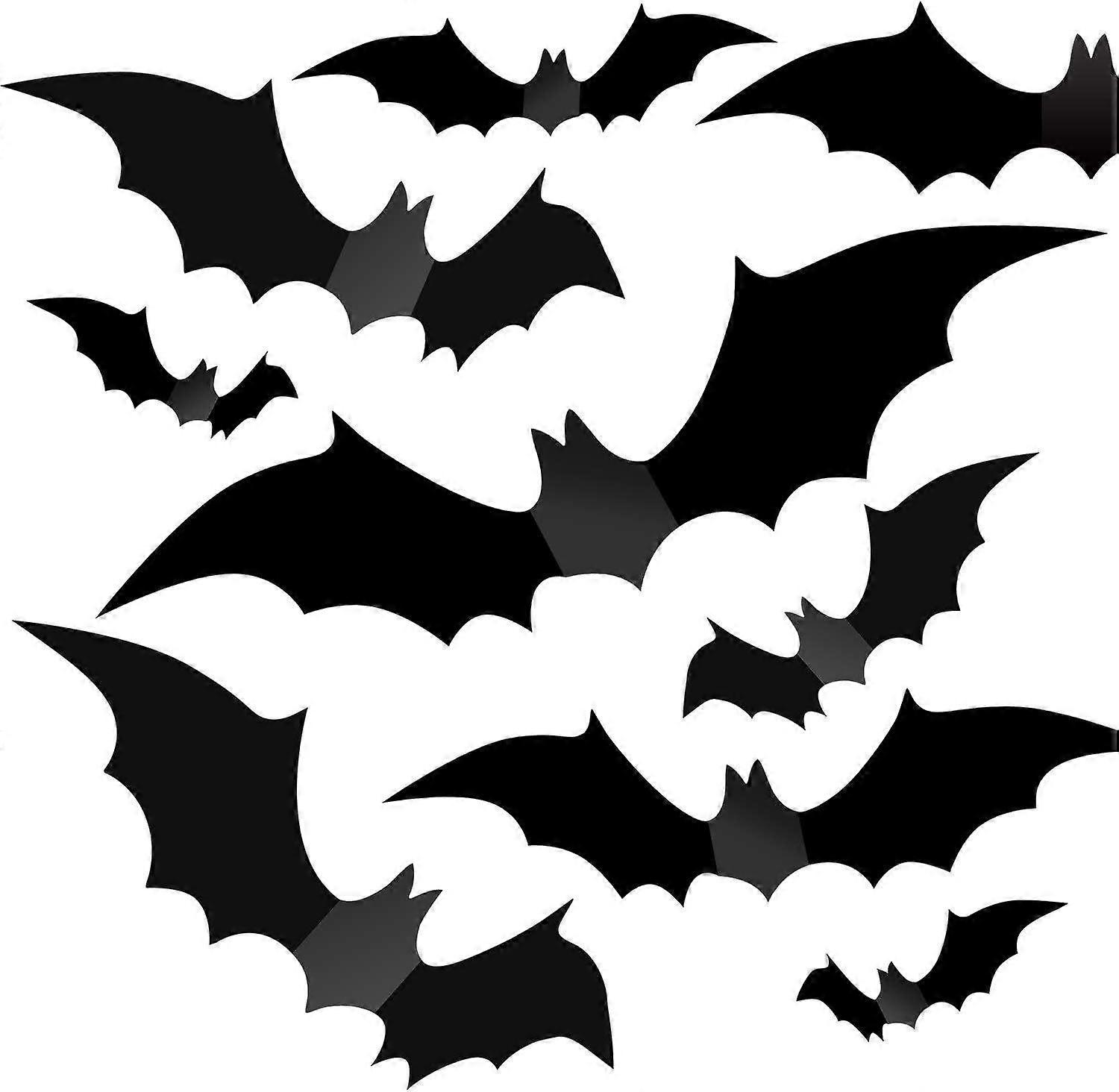 Bats Wall Decor 88PCS Halloween Decoration Bats Realistic PVC 3D Black ...