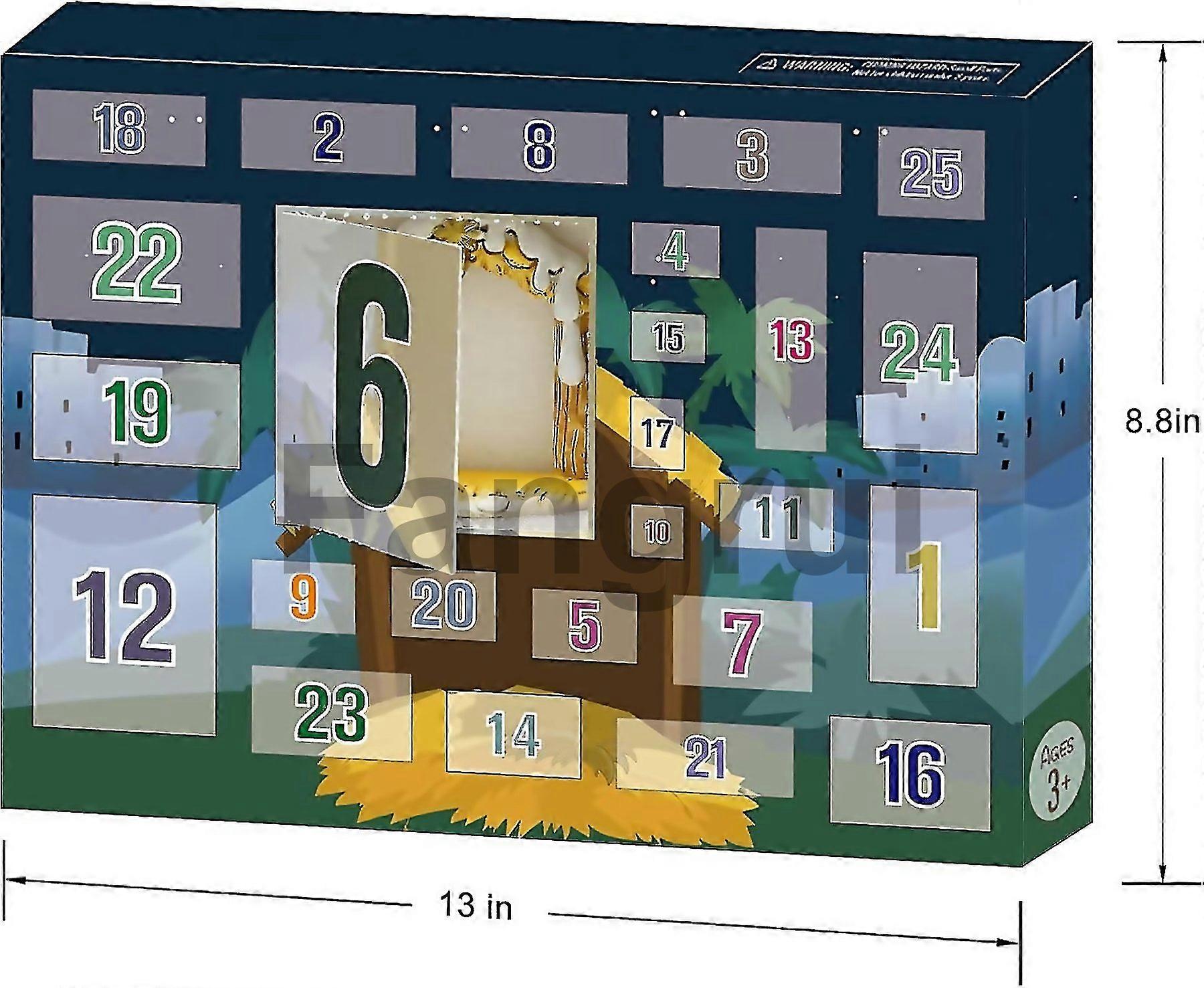 For Nativity Advent Calendar 2023 25 Days Christmas Nativity Scene Set ...