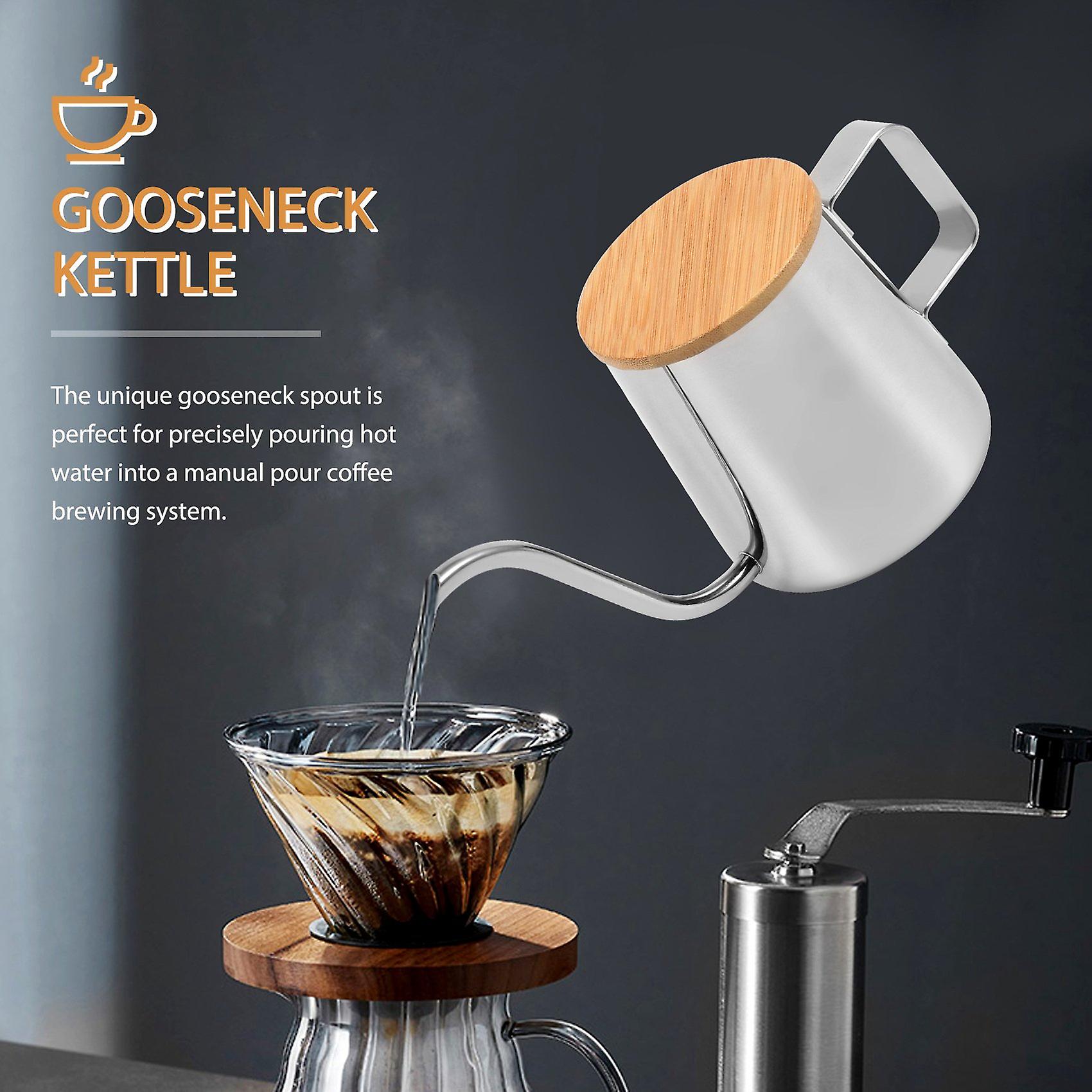 350ml Long Narrow Spout Coffee Pot Gooseneck Kettle Stainless Steel ...