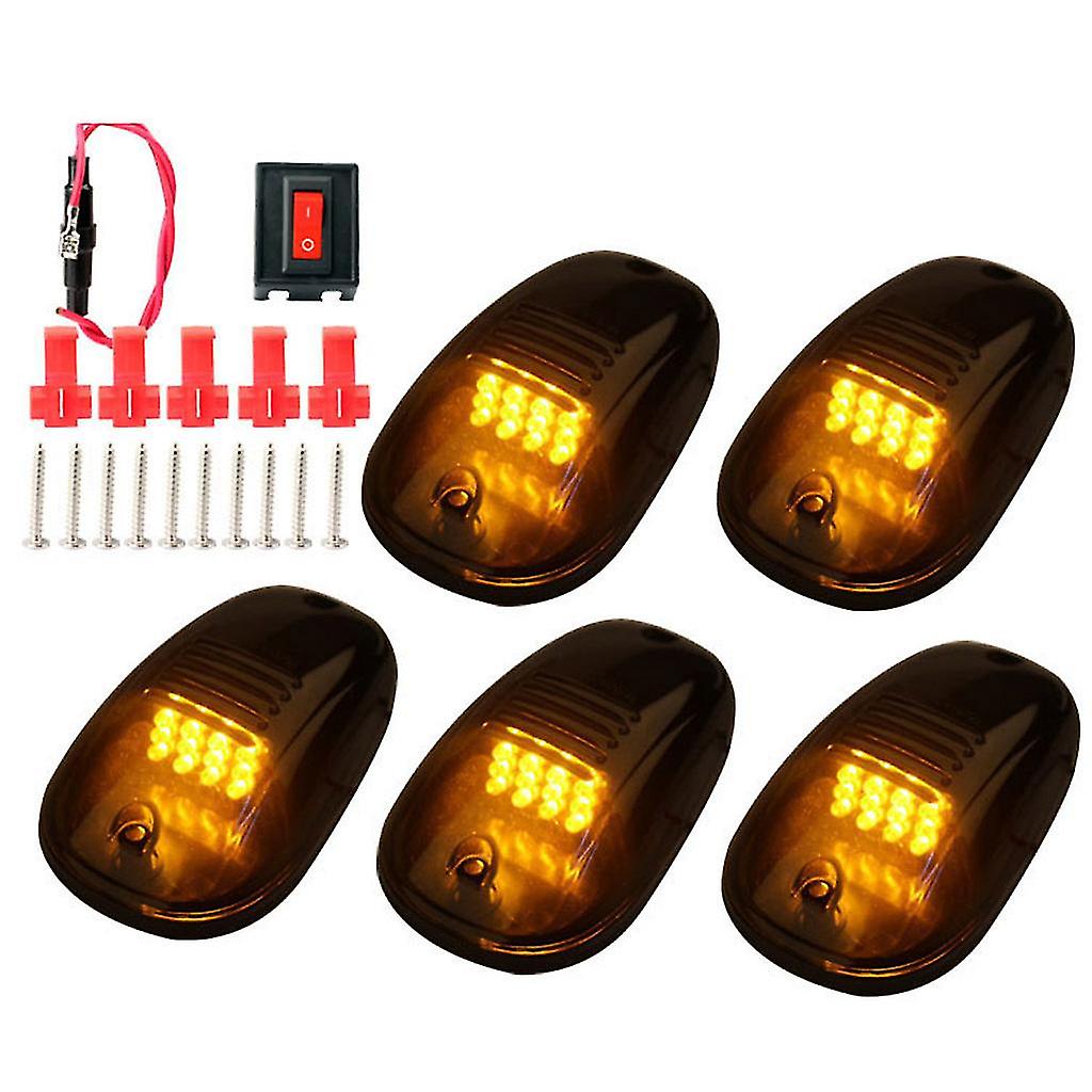 5x Smoke Len Led Cab Roof Marker Lights Roof Top Lamp Running Light For ...