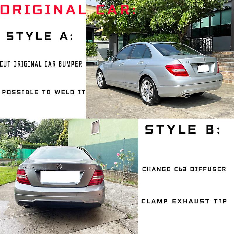 Exhaust Tip For Benz W204 C200 C180 C260 C63 M Sport 2008-2013 Exhaust Pipe 304 Stainless Steel ...