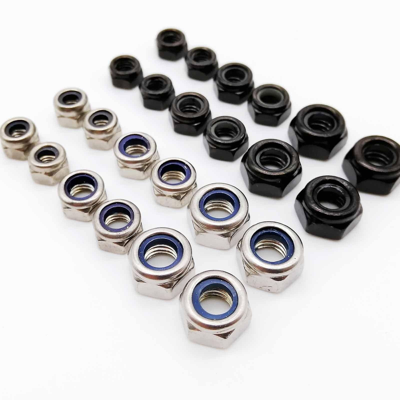 Stainless Steel Black Hex Nylon Insert Lock Nut Self-locking Locknut ...