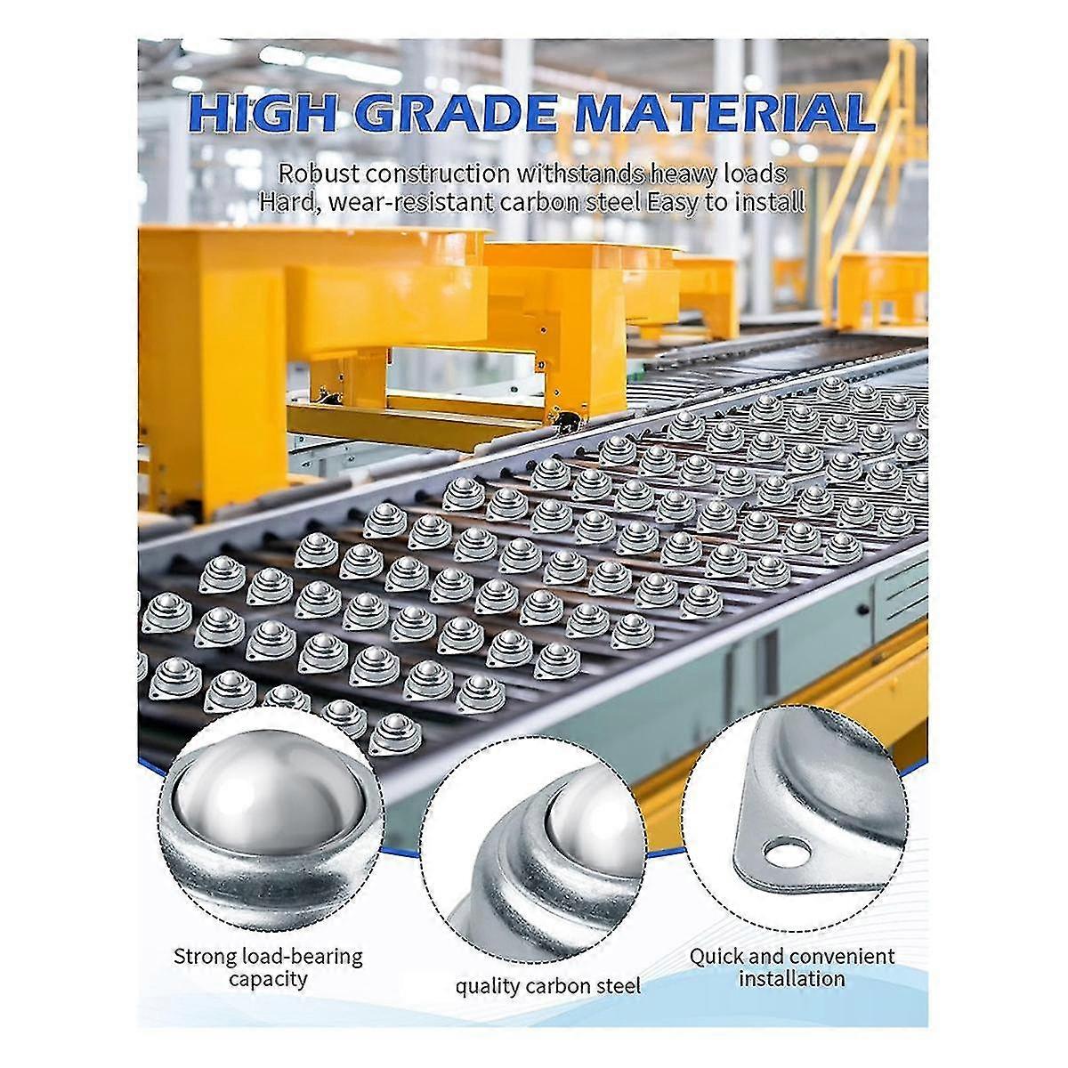 32Pcs Roller Ball Transfer Bearing, 1 Inch Carbon Steel Ball Casters ...