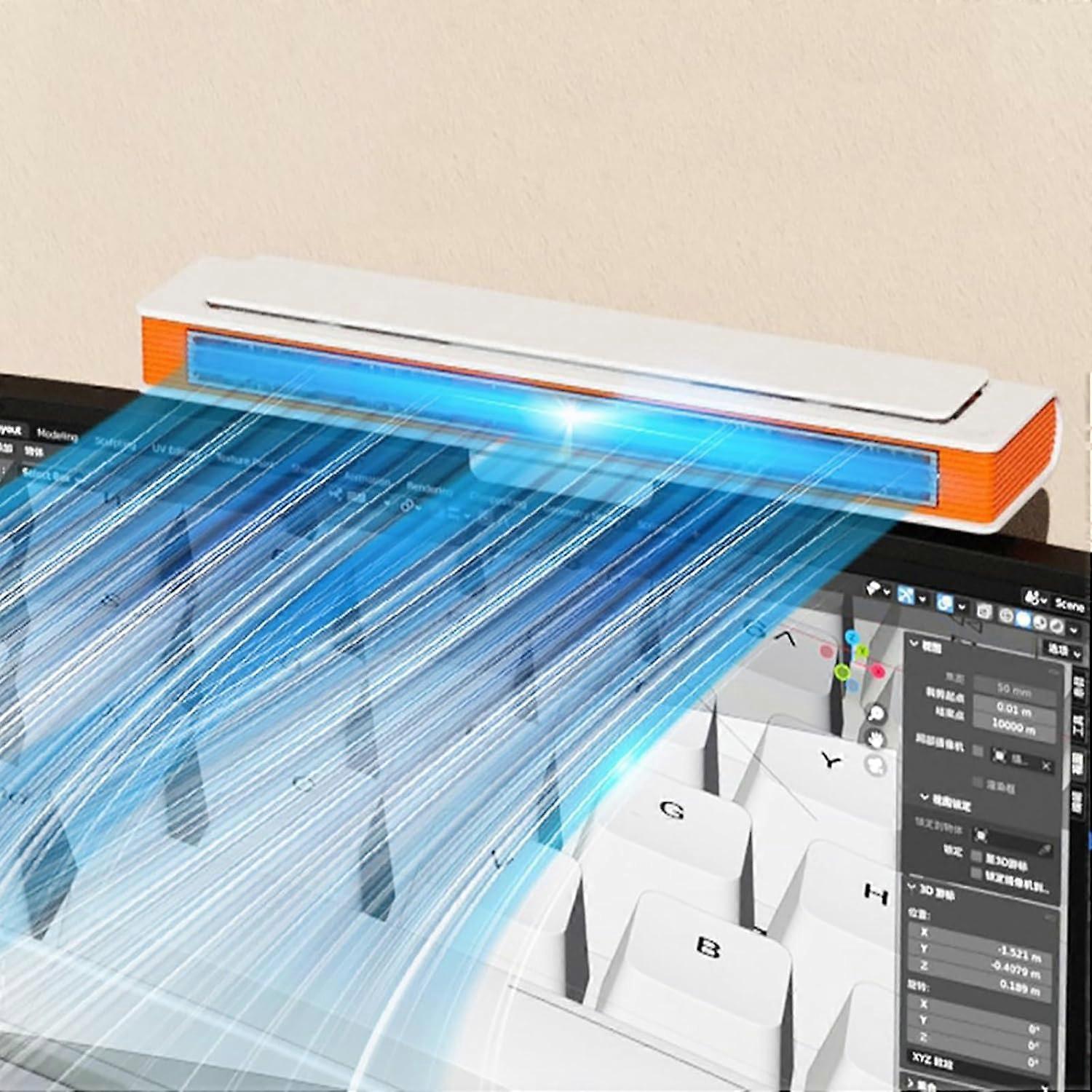 USB Monitor Fan 3-speed Adjustable Computer Screen Fans Low Noise Wide ...