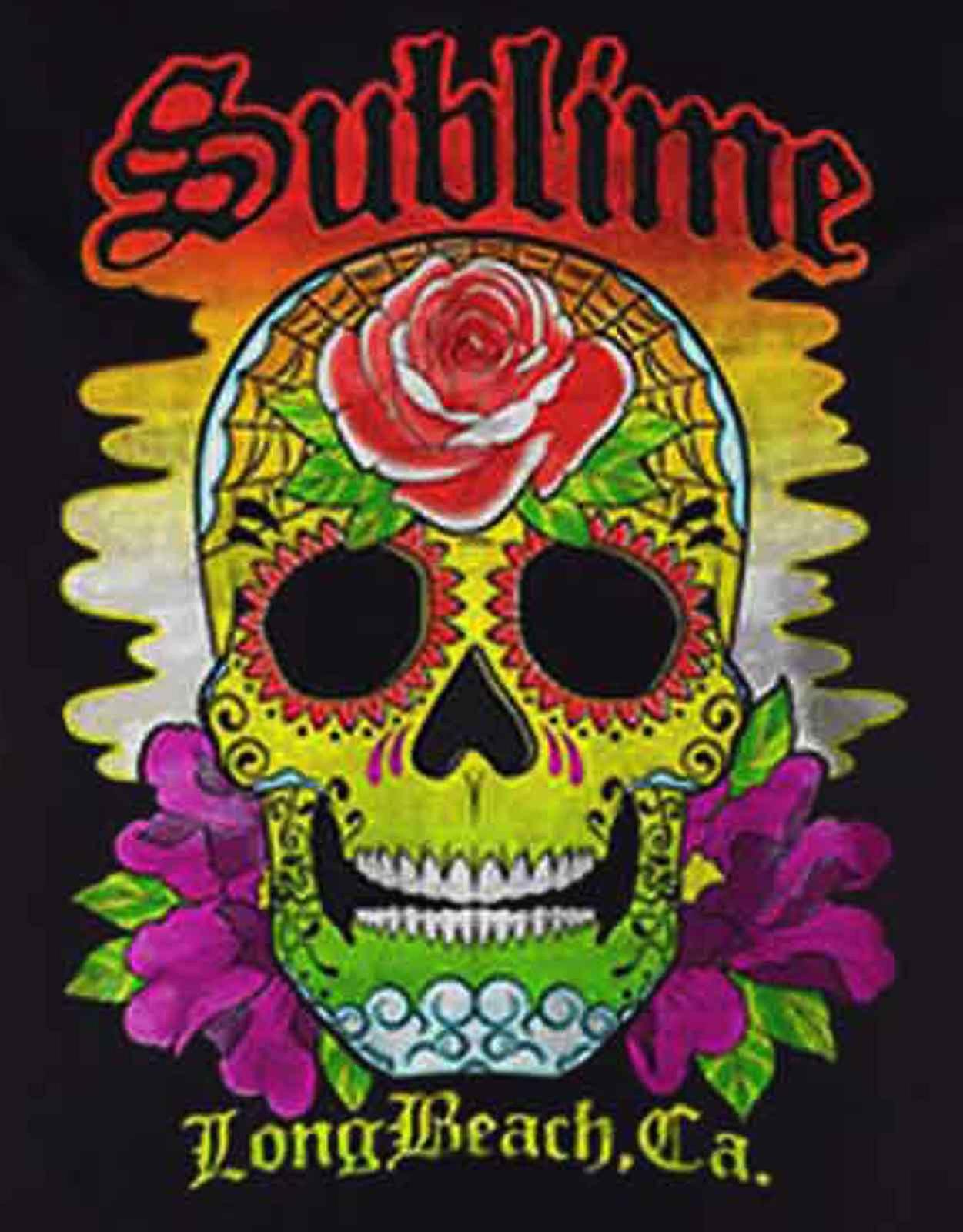Sublime Colour Skull Skinny Fit T Shirt | Fruugo US