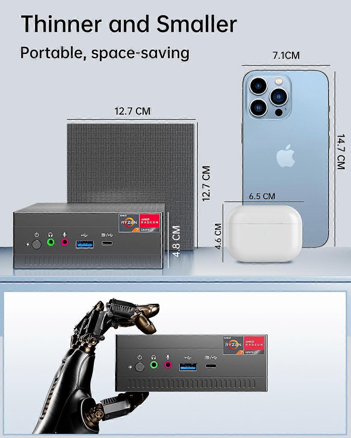 Amd Mini Pc Ryzen 7 3750h 2700u Quad Core Vega 10 Graphic 2*ddr4 M.2 Nvme Desktop Gaming ...