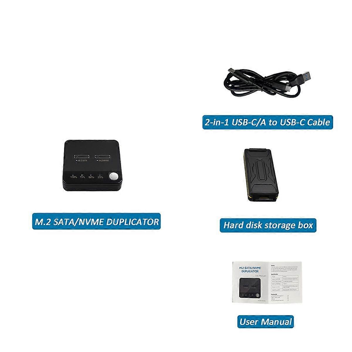 M.2 SATA Duplicator M.2 SATA to Nvme SSD Enclosure External Hard Disk ...
