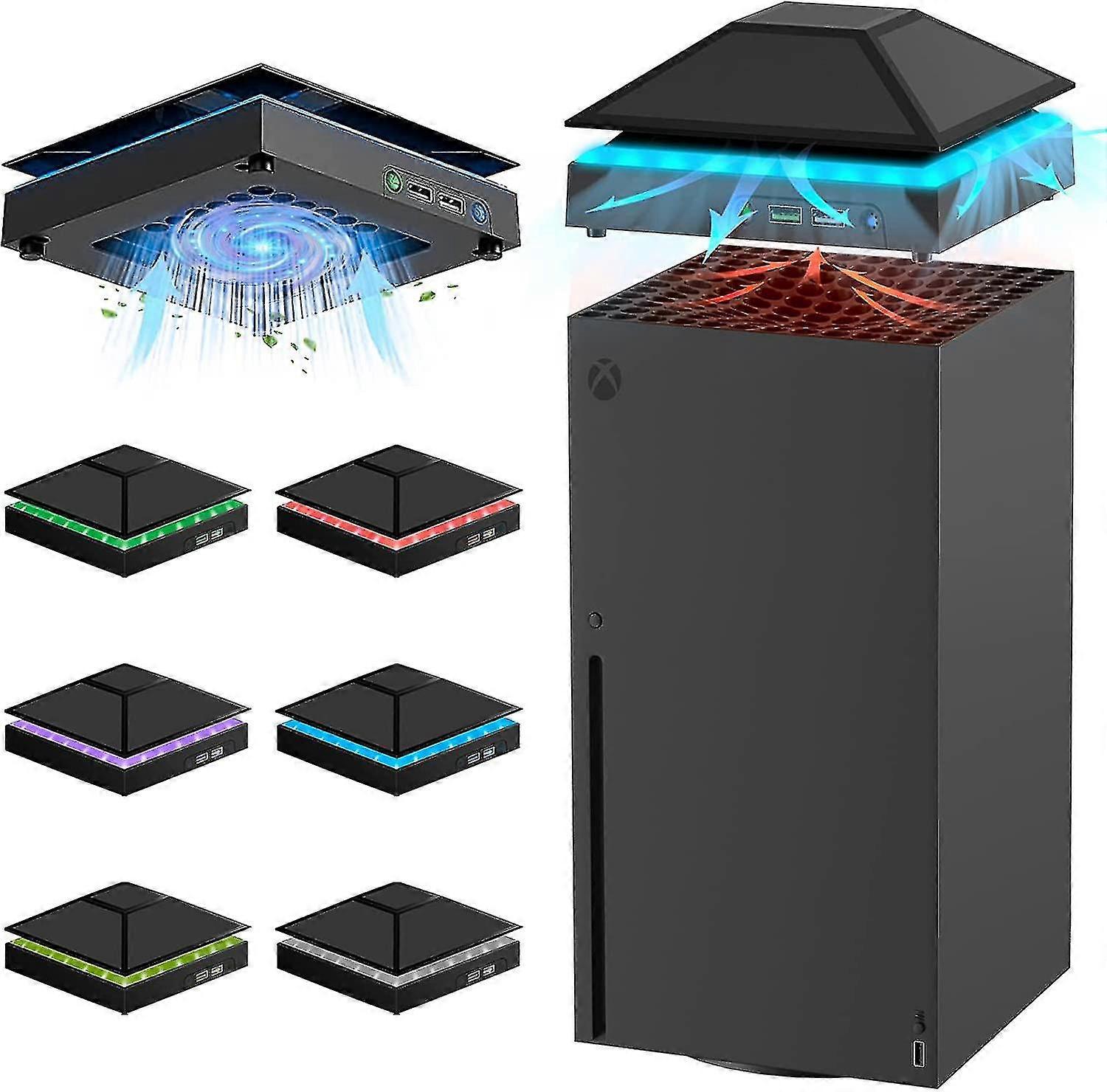 Cooling Fan Compatible For Xbox Series X With Rgb Led Light, Top Cooler ...