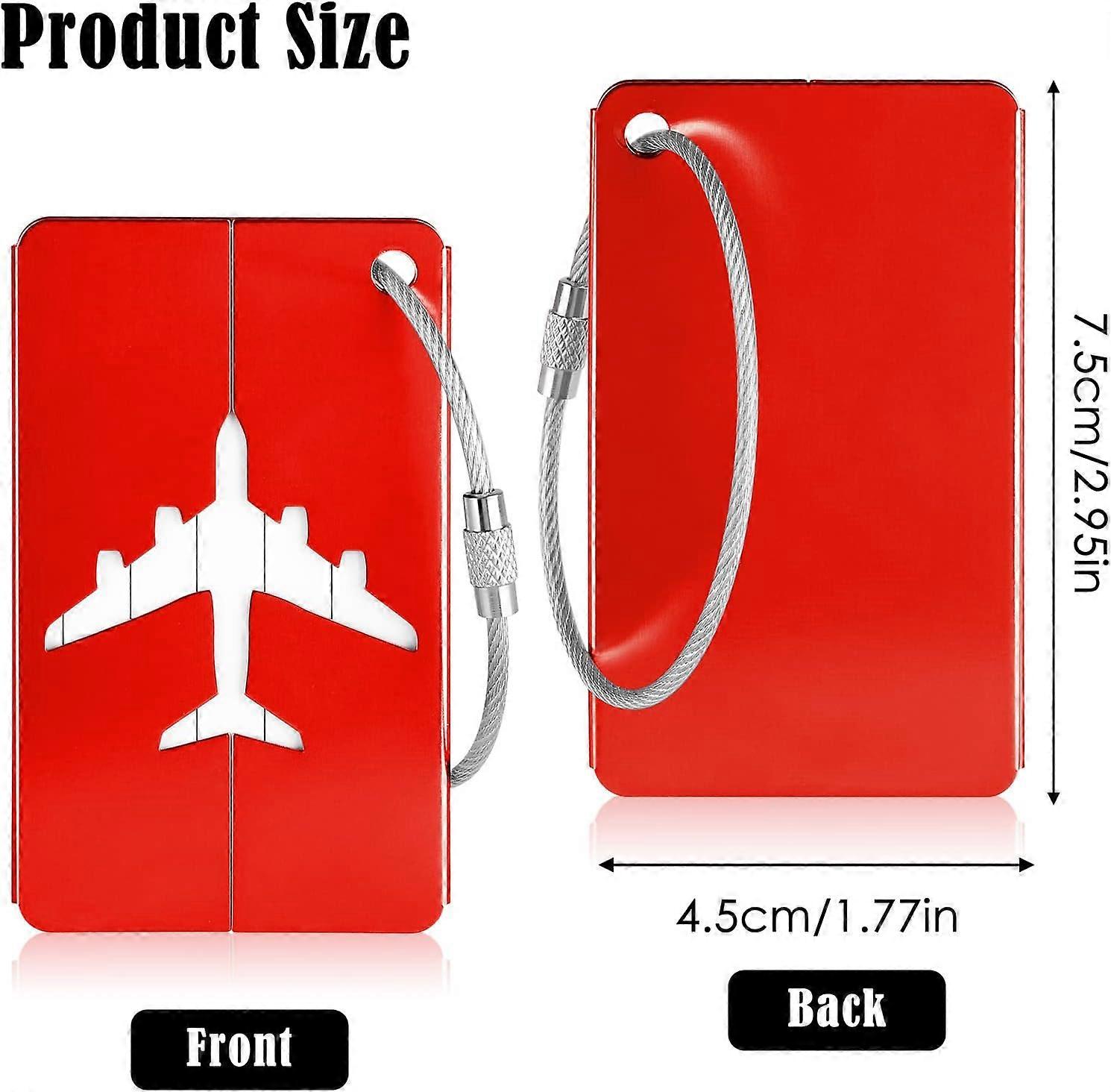 Luggage Tags for Suitcases, 6 Pack Luggage Labels Aluminium Alloy Suitcase Tags with Steel Loop ...