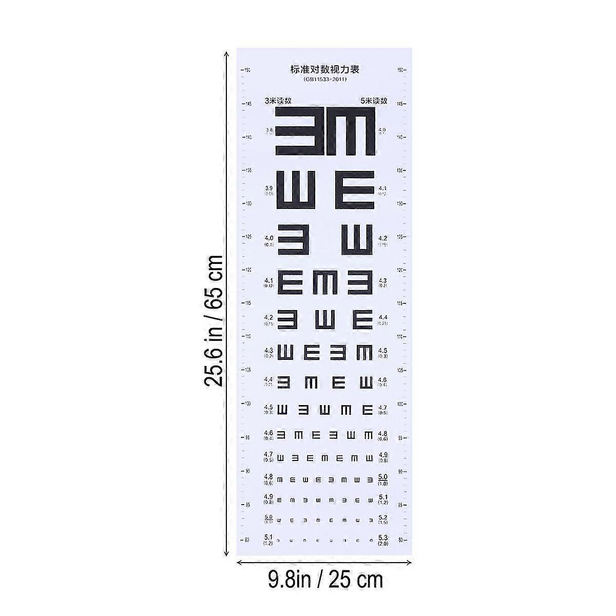 Thick Plastic Eye Chart Visual Testing Chart For Home School Eye Charts ...