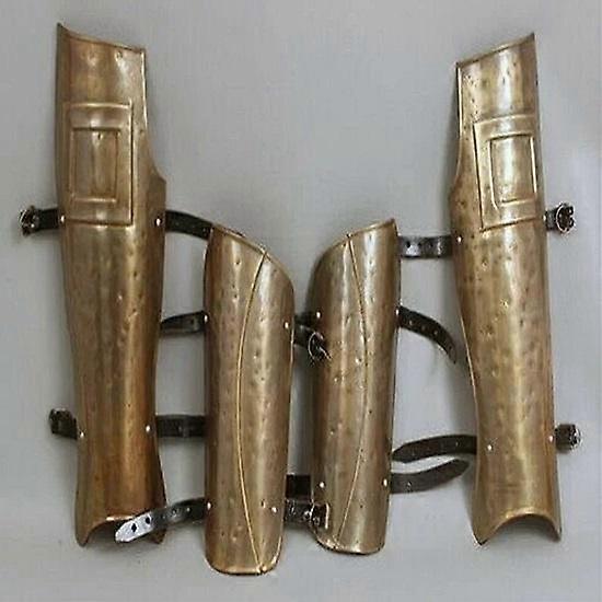Medieval Knight Crusader Gothic Leg Guard Bracer Armor Set Spartan 18 Gauge Steel Forearms Shin ...