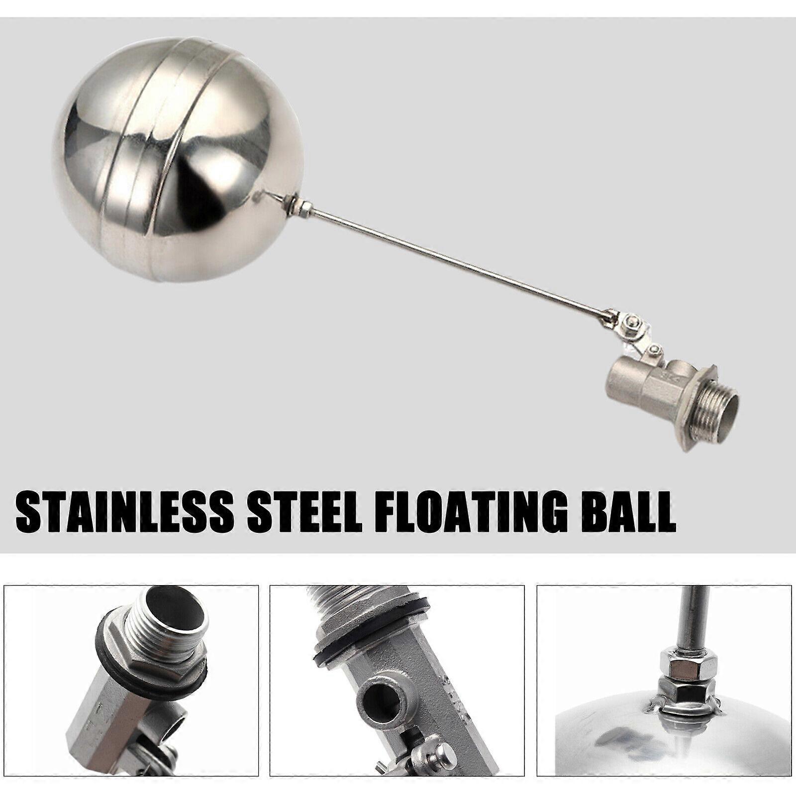 DN15 1/2" Stainless Steel Water Ball Float Ball Adjustable Float Valve ...