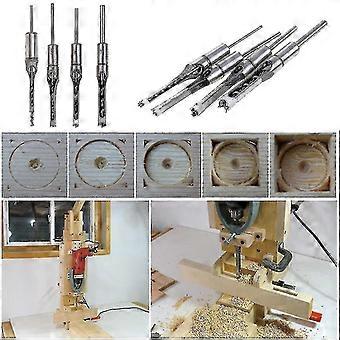 Woodworking Drill Bit Square Hole Chisel Mortising Kit Mortise Tenon ...