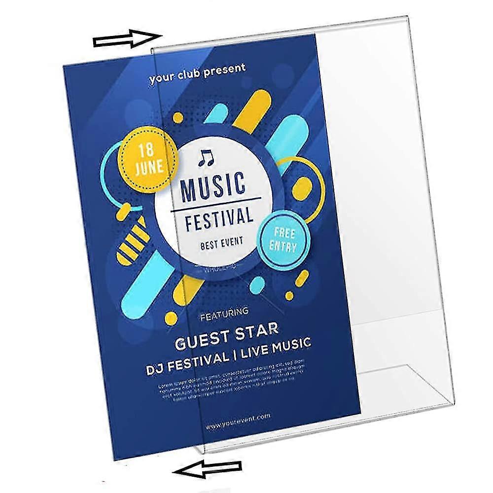 2 Pieces Acrylic Poster, Sign Holder, Display Poster Stand, A5 L Shape ...