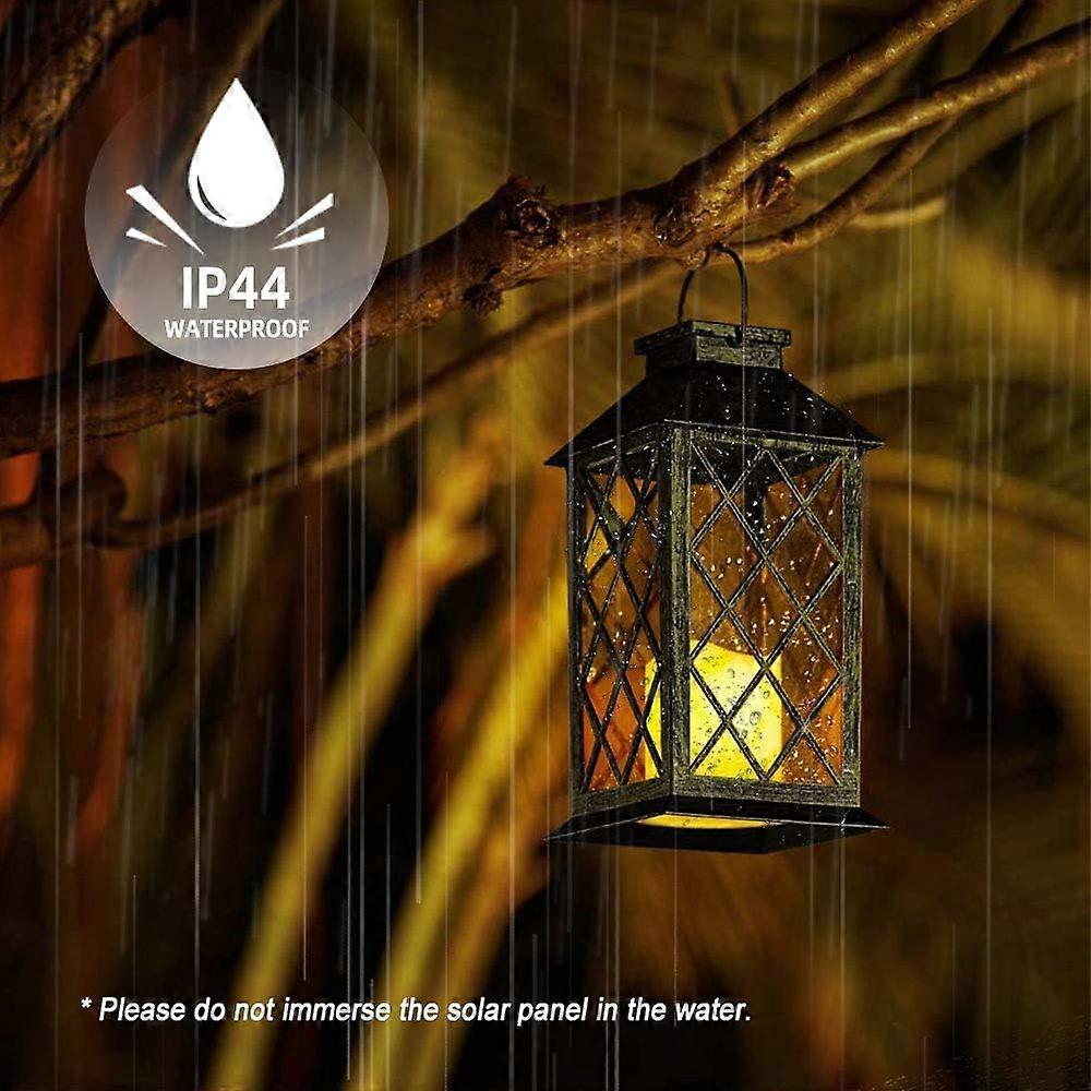 Outdoor Solar Garden Lantern Hanging Lantern Led Sparkling Flameless ...