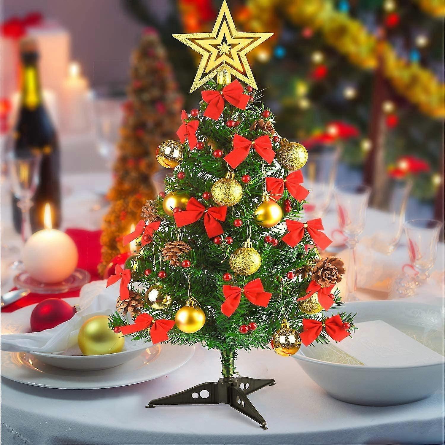 20"/50cm Tabletop Xmas Tree, Artificial Mini Christmas Pine Tree With ...