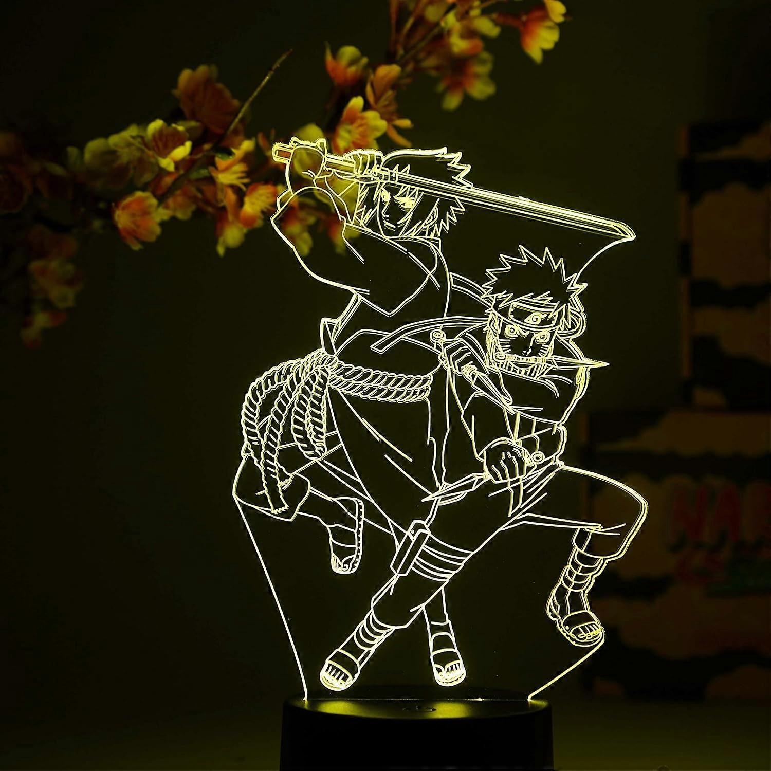 SBSG Naruto & Sasuke Otaku Lamp Naruto Shippuden Anime Lamp Figure ...