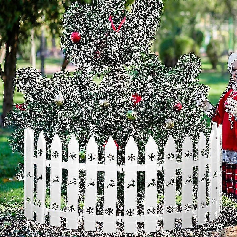 19pcs Christmas Tree Fences, White Picket Fence Border Xmas Tree ...