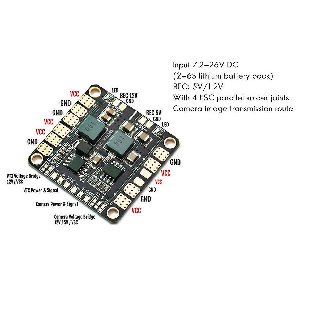 Mini Power Hub Power Distribution Board PDB with BEC 5V & 12V for FPV ...