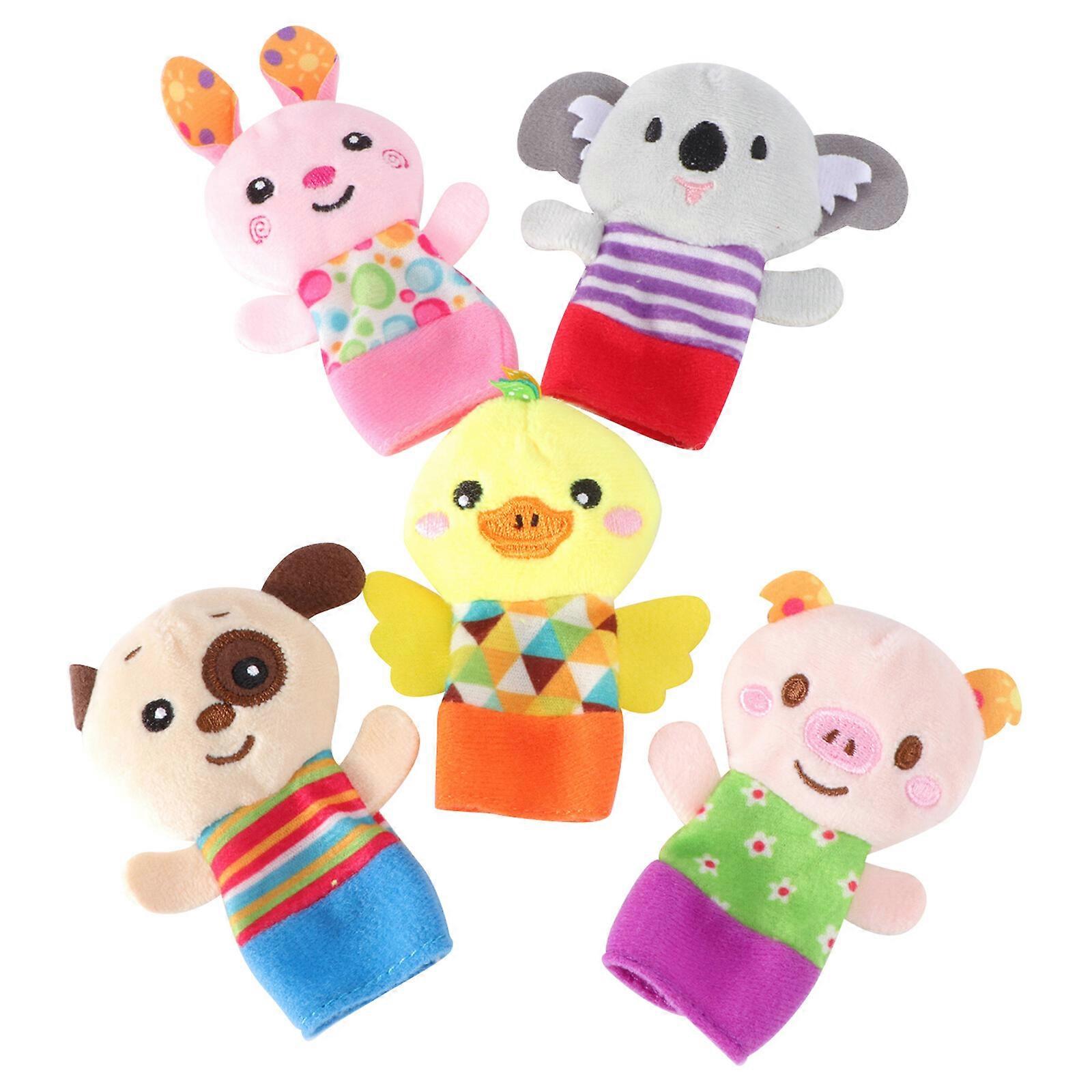 5pcs Adorable Finger Puppets Sets Creative Cartoon Animals Finger ...