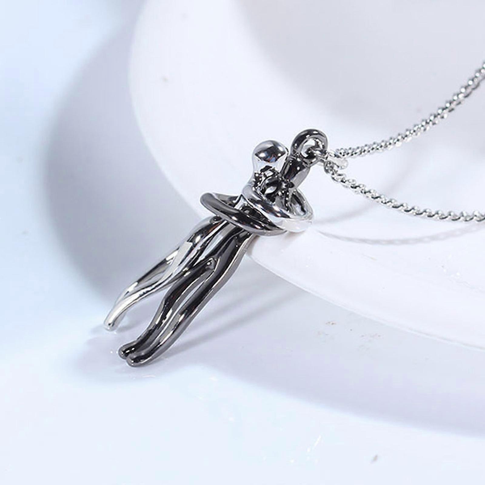 NEW Arrive Men Women Chain Necklace Cross Pendant Couple Love Hug Dance ...