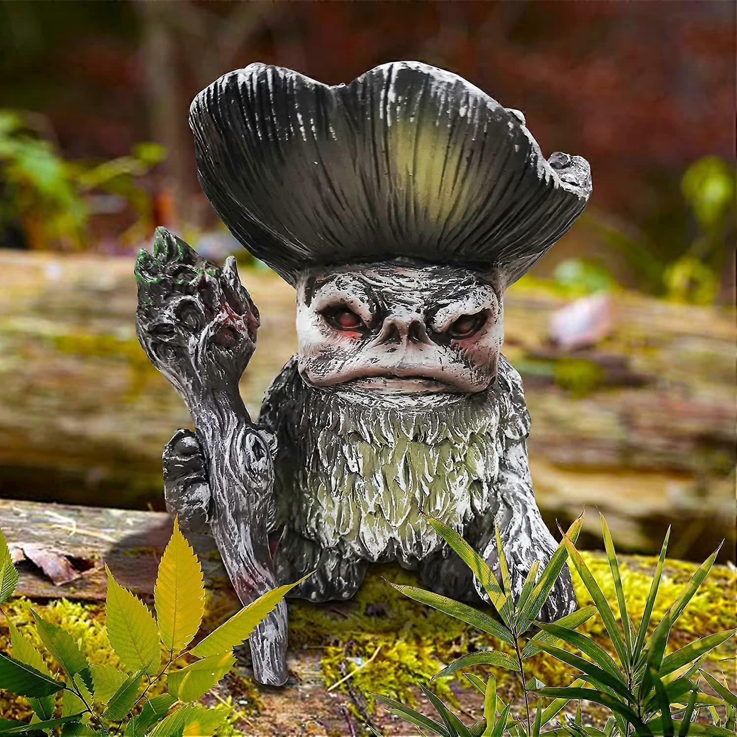 Fairy Mushroom Monster Garden Guardian Figurine, Resin Mushroom Shaman ...