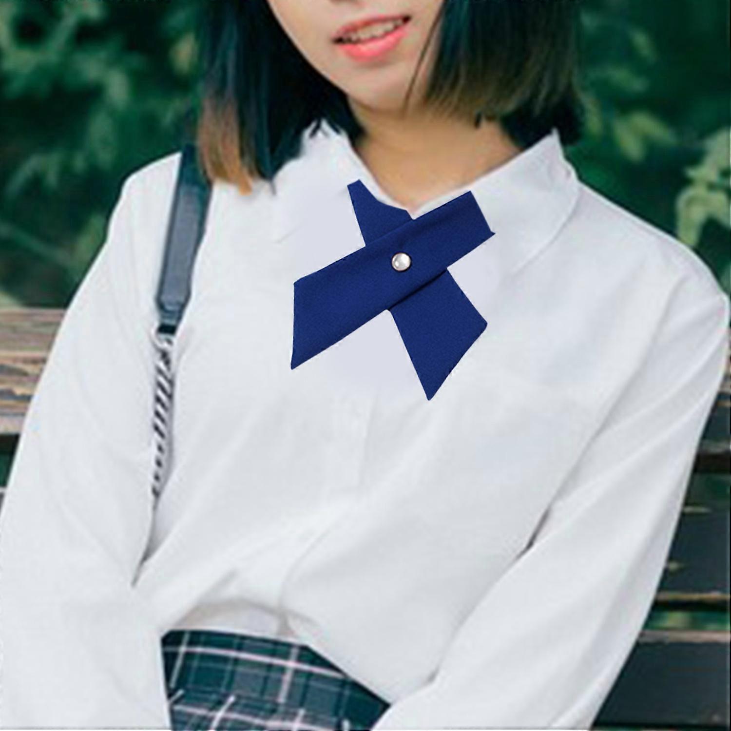 Women Shirt Tie Solid Color Design Easy Buckle Fastening Criss-Cross ...