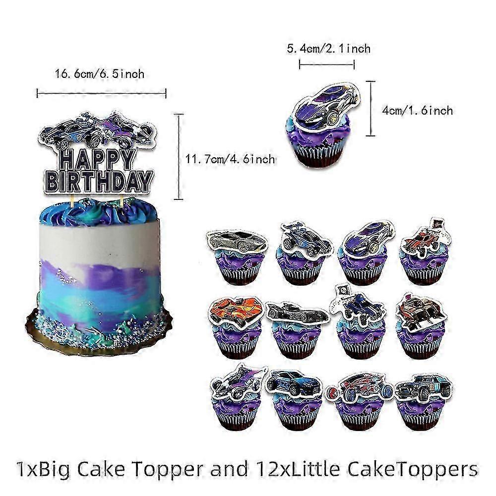 Rocket League Kids Birthday Party Decor Balloon Banner Cake Toppers Set ...