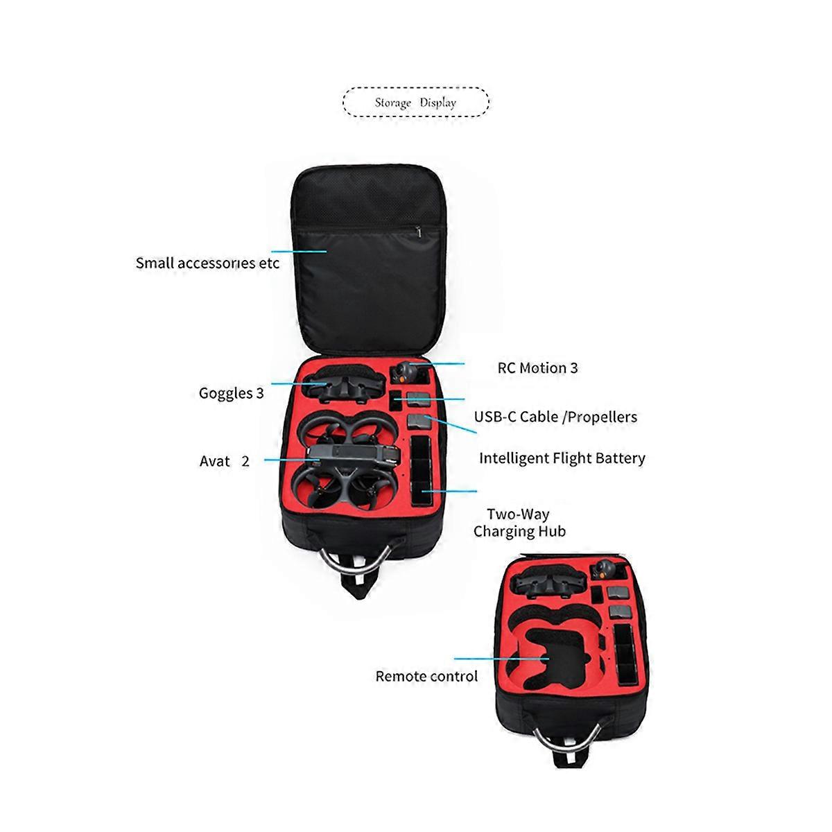 For DJI Avata 2 Backpack UAV Storage Bag for DJI Avata 2 Remote Control ...