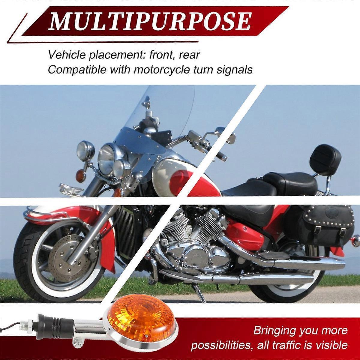 Motorcycle Amber Round Turn Signals Lights Blinker Indicator Lens for ...