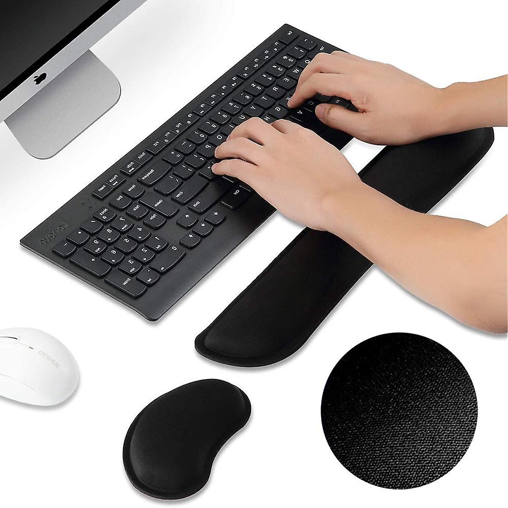 Computer Keyboard And Mouse Pad Support Memory Foam Set- Black | Fruugo UK