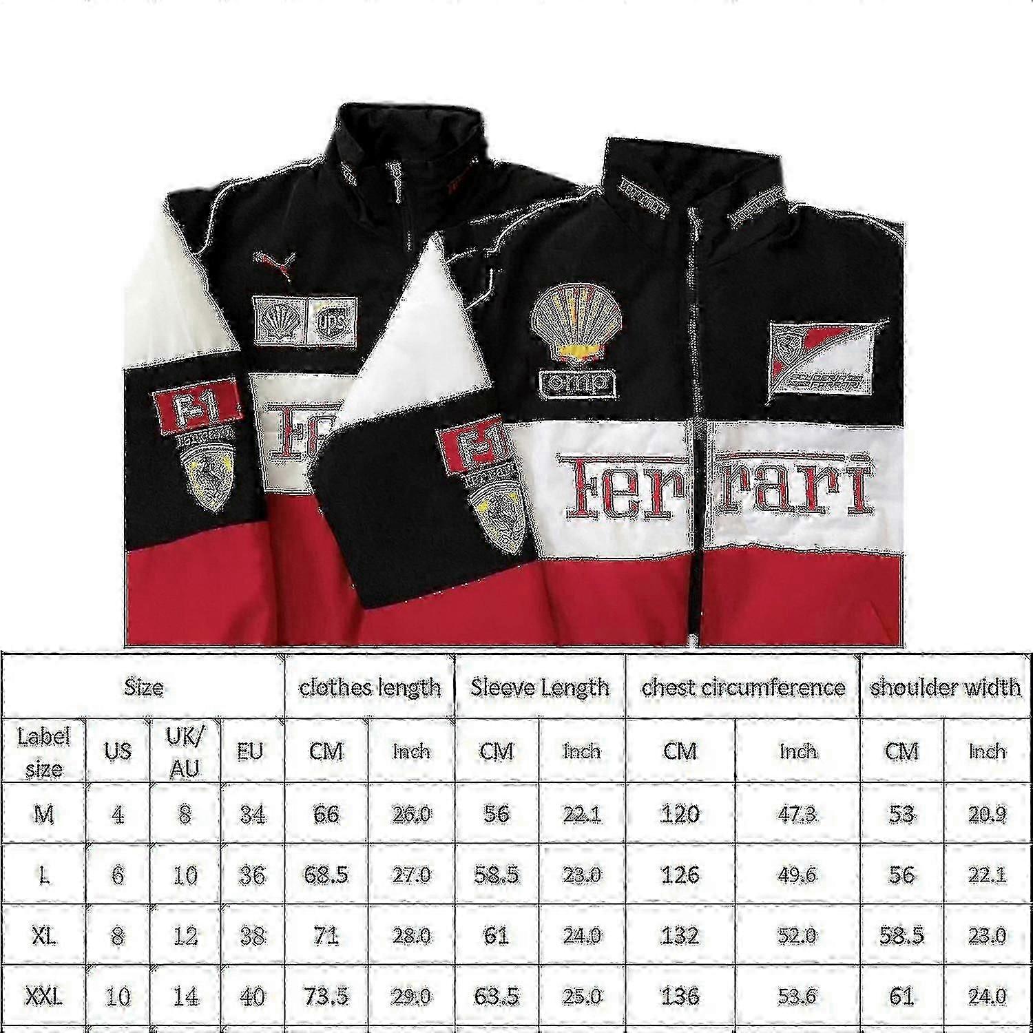 Red Black Embroidery Racing Jacket for Men, F1 Team Style Cool Jacket ...