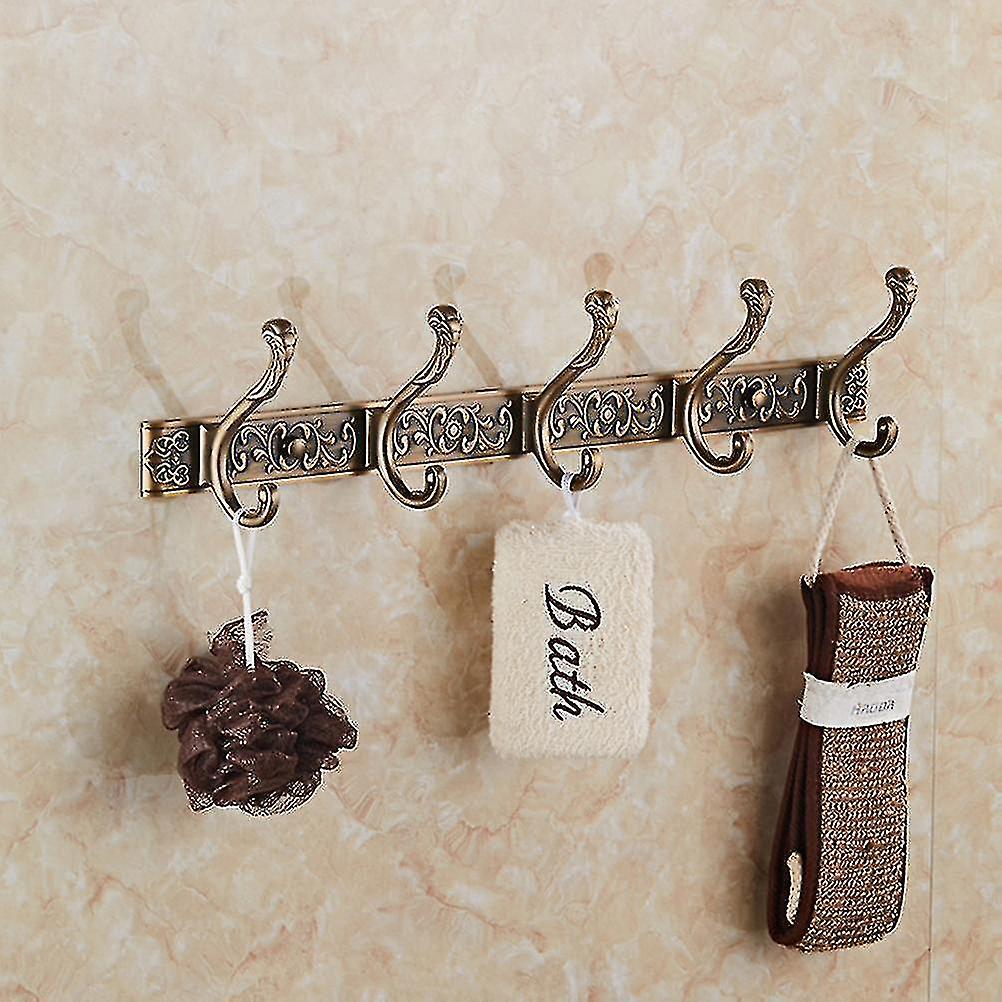 Wall Mounted Hook Rack Vintage Hook Rail Coat Rack With 5 Scrolls Home ...