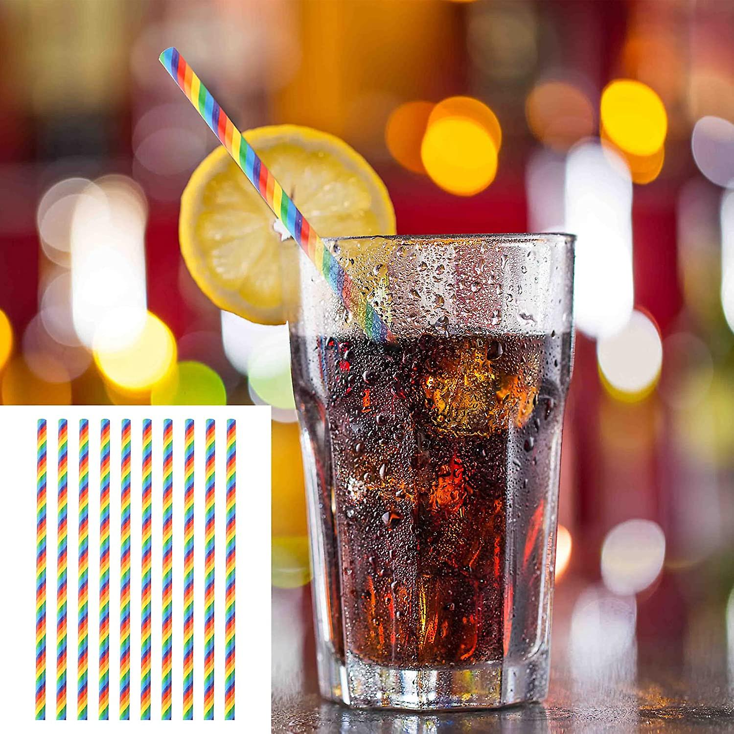 Paper Drinking Straws, Biodegradable Rainbow Paper Straws For Juices ...