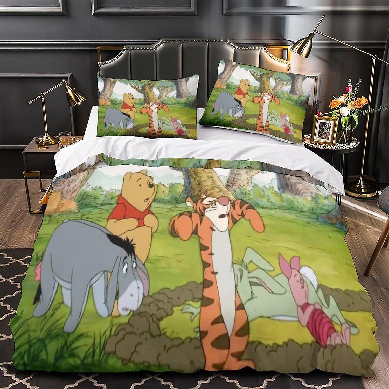 HOUKIG Winnie The Pooh - 3D Duvet Cover, Cotton Bedding Set, Easy Care ...