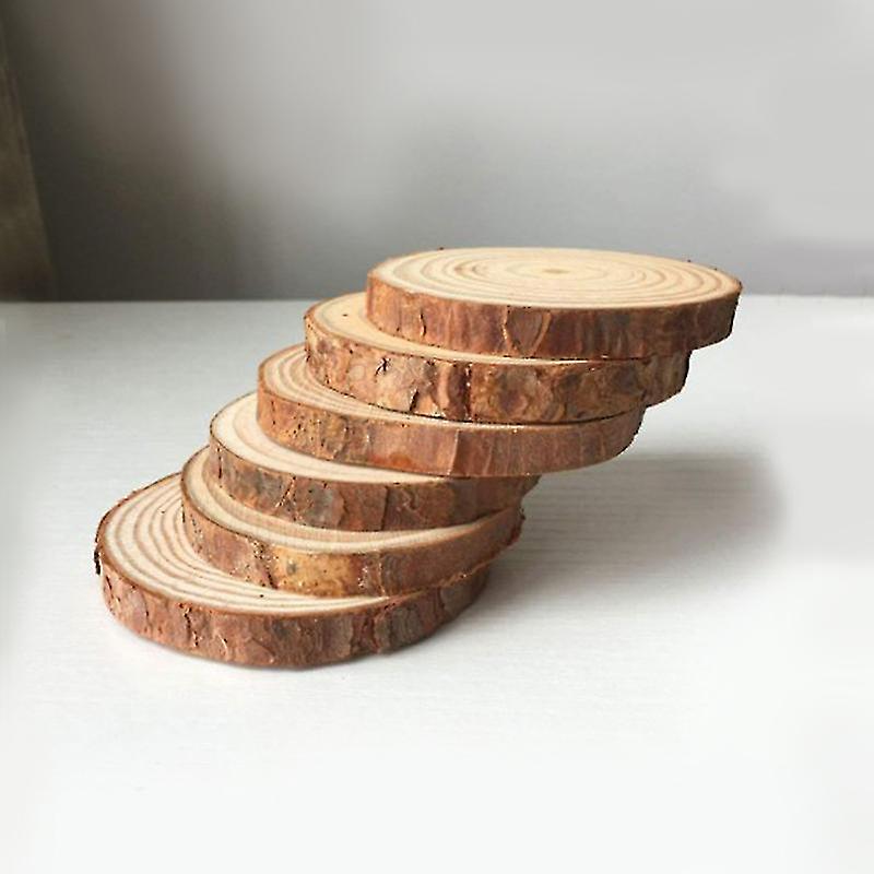 10pcs 10-12cm Wood Log Slices Discs Wooden Craft Embellishment For ...