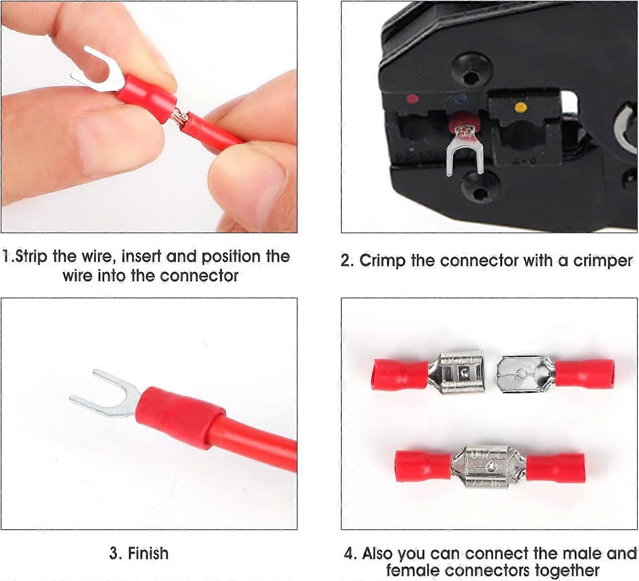 320 Piece Cable Lugs Set, Crimp Terminal Flat Connector Blade ...