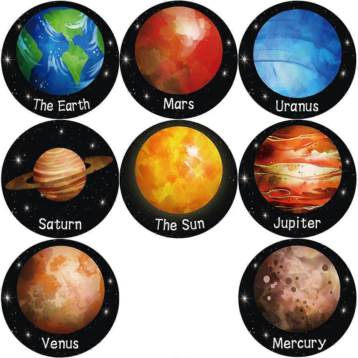 1 Roll 500PCS Planets Pattern Stickers Labels 3.8CM Labels for Gift ...