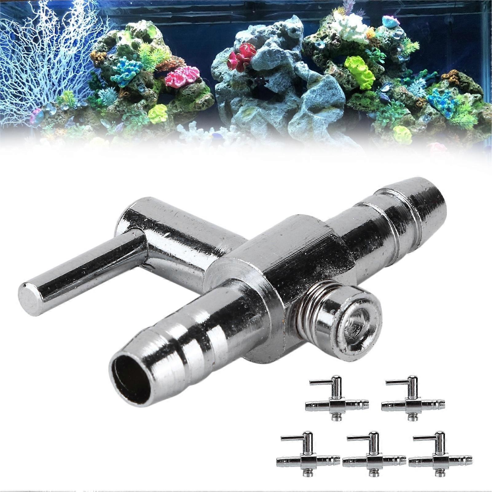 5 Pcs Aquarium Air Valve One Way Stainless Steel Flow Control Lever ...