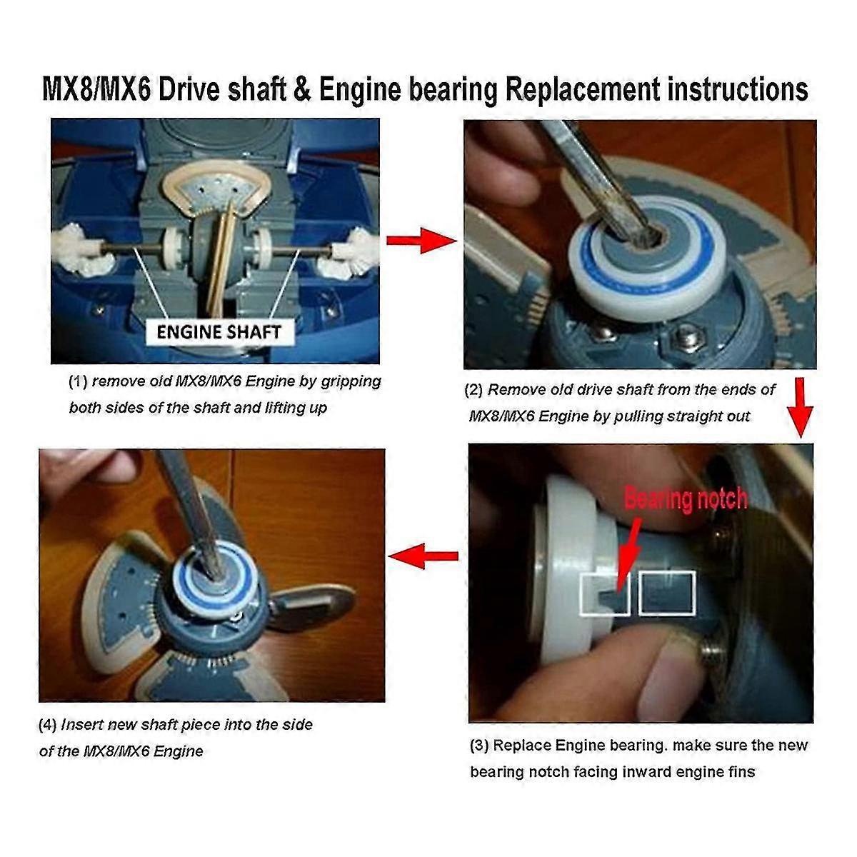 For MX8 Elite/MX6 Elite, for MX8/MX6 Pool Cleaner Drive Shaft Rebuild ...