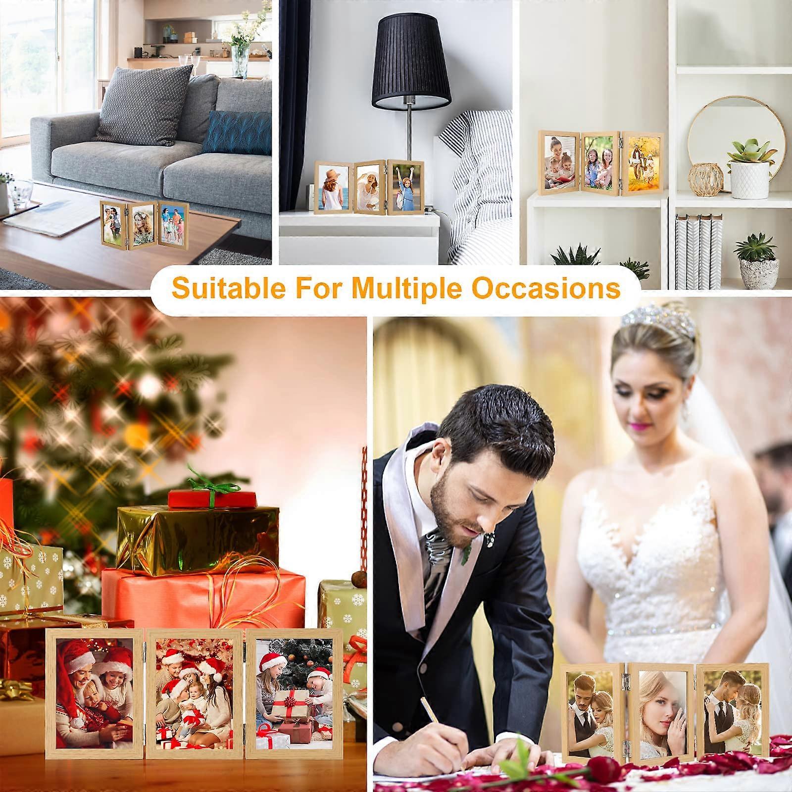 2024,Photo Frame Light Color 10x15 CM Three Photo Frame Collapsible ...