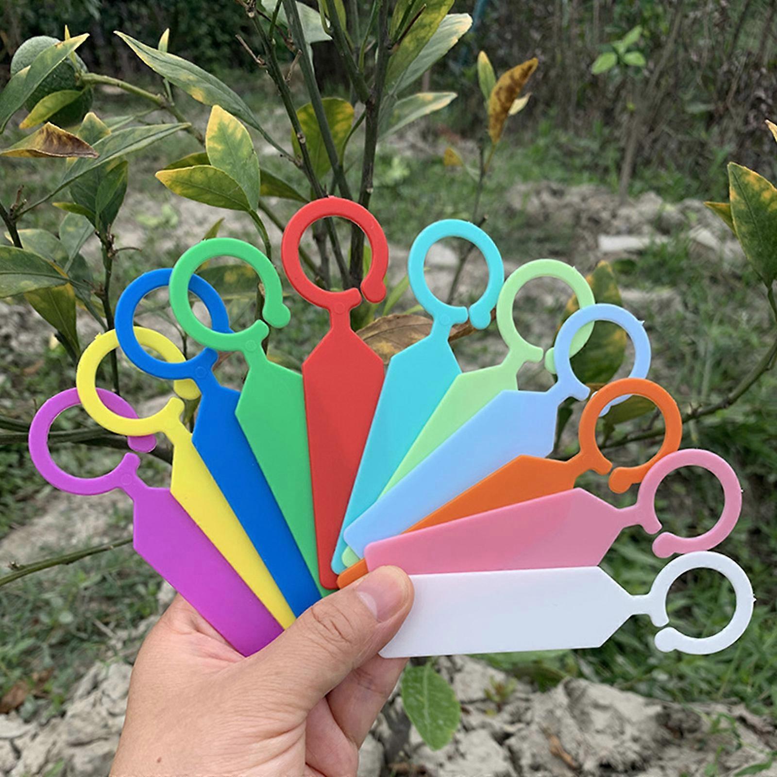 Plastic Hanging Label Ring 100 Pcs Plant Tags Garden Nursery Pot Marker ...