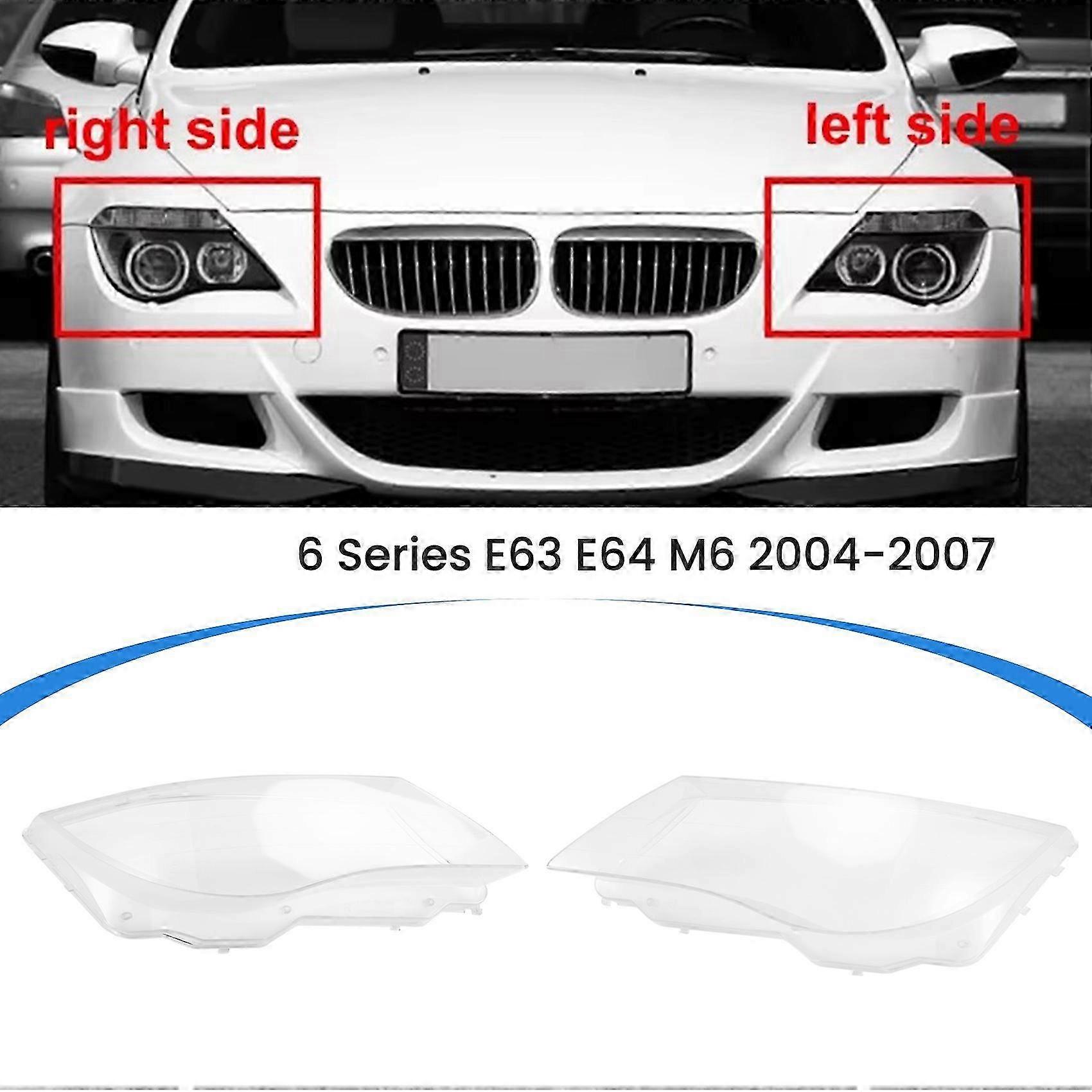 For 6 Series E63 E64 M6 2004-2007 Car Headlight Cover Headlamp Glass ...