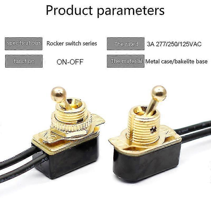 Ac 250v 6a On/off Prewired Standard Toggle Switch With Wire Cable Mt ...